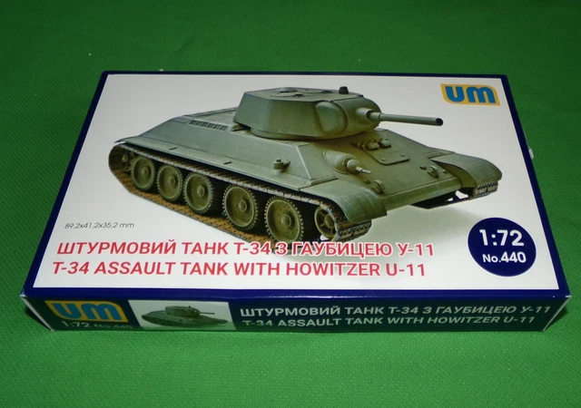 MILITARY UM TECHNICS WW2 T34 Assault Tank 1:72 Plastic Kit No 440 £6.86 ...