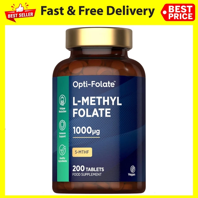 L-METHYLFOLATE 1000UG | 200 Tablets | 5-MTHF Folate Supplement | By ...