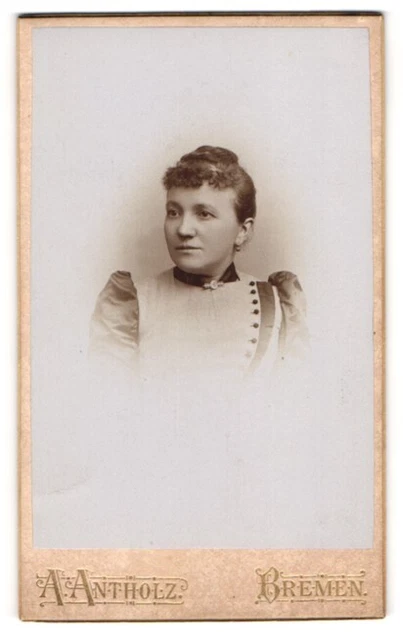 PHOTOGRAPHY A. ANTHOLZ, Bremen, portrait middle-class lady with updo ...