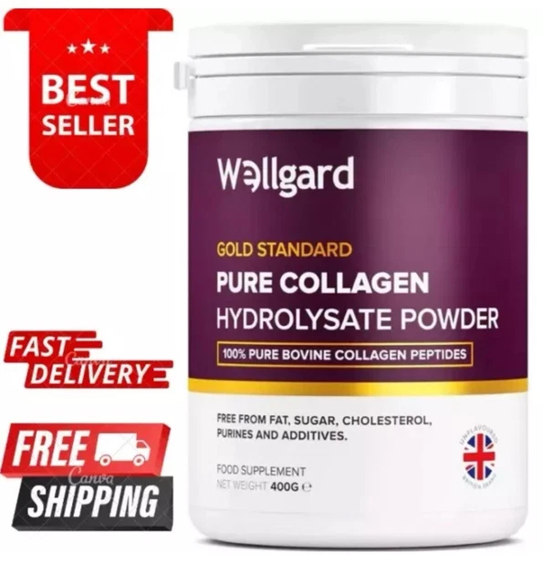 WELLGARD COLLAGEN POWDER Gold Bovine Peptides Standard High Kosher ...