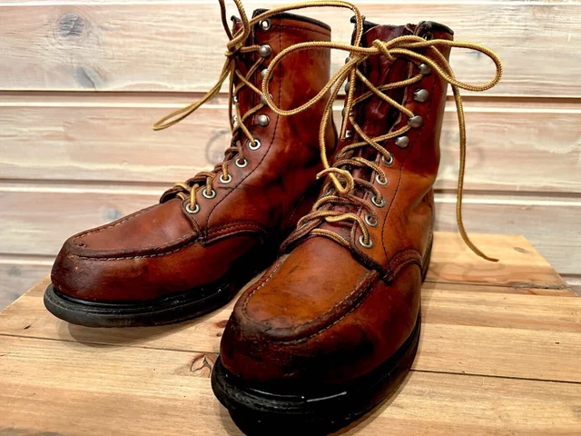 RED WING IRISH Setter Boots Brown Made in USA Rare Print Tag White ...