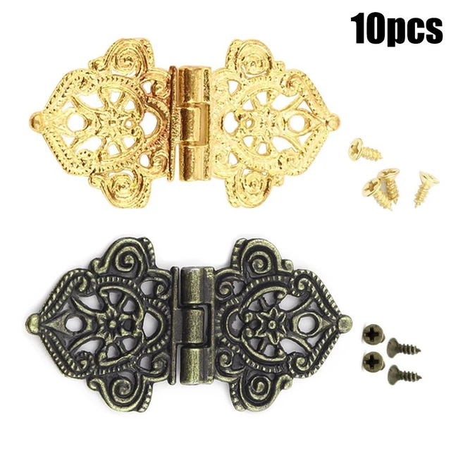 VALISE VINTAGE COIN charni??res d??coratives mobilier ancien mat??riel 10 pi??ce EUR 11,33 ...