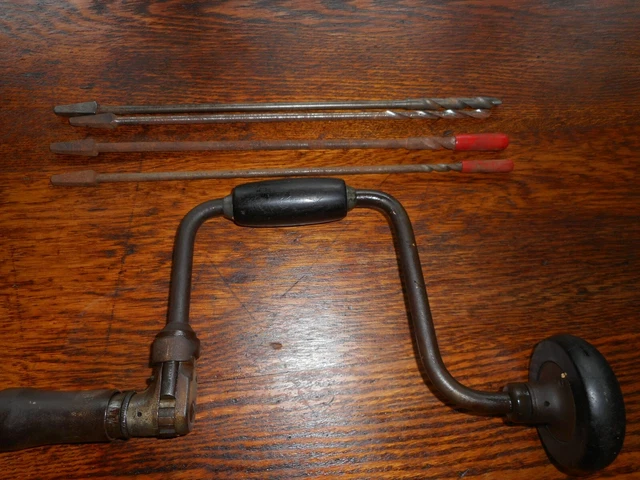 VINTAGE TOOL RATCHETING Hand Drill Auger Bit Brace PEXTO ???? + 4 13 ...
