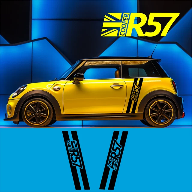 MINI COOPER R57 S MINI ONE SIDE SKIRT Pin STRIPES VINYL GRAPHICS DECALS ...