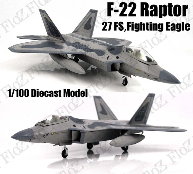 F-22 RAPTOR 27FS fighting eagle 1/100 diecast stealth Aircraft plane ...