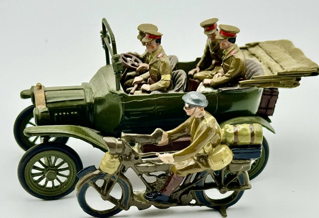 TOY ARMY WORKSHOP -Taw-Ww1-British Staff Car With Officers +Motorcycle ...