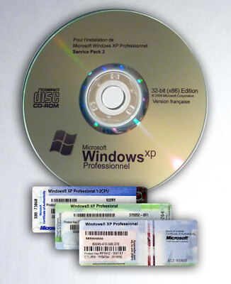 1 STICKER CLE Licence Officielle Windows Xp Pro Professionnel + Cd ...