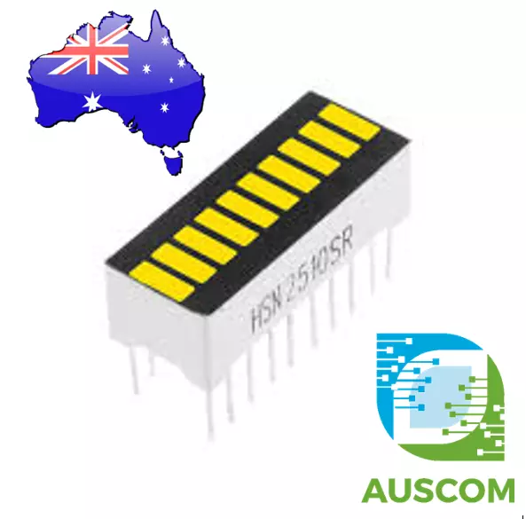 10 SEGMENT DIGITAL Yellow Led Bar Graph Display Ultra Bright $3.45 ...