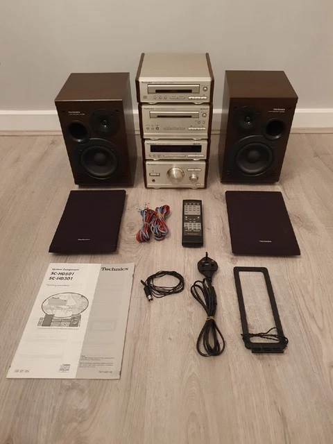 TECHNICS SC-HD501 SISTEMA HiFi CD sintonizzatore cassette amplificatore telecomando EUR 210,27 ...