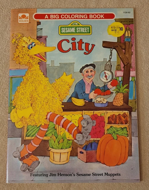 SESAME STREET CITY Big Golden Coloring Book Vintage 1982 Muppets Mint ...