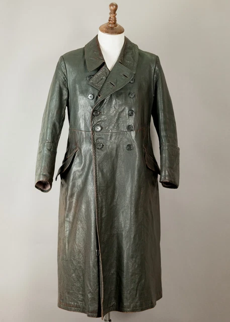 1940S GERMAN OFFICER Wehrmacht Waffen-SS Leather trench coat £995.00 ...