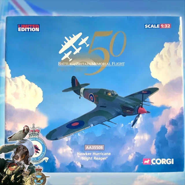 RARE CORGI 1:32 Hawker Hurricane - Night Reaper Battle Of Britain ...