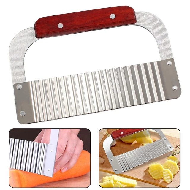 STAINLESS STEEL WAVE Potato Cutter Crinkle Cutting Tool French Fry ...
