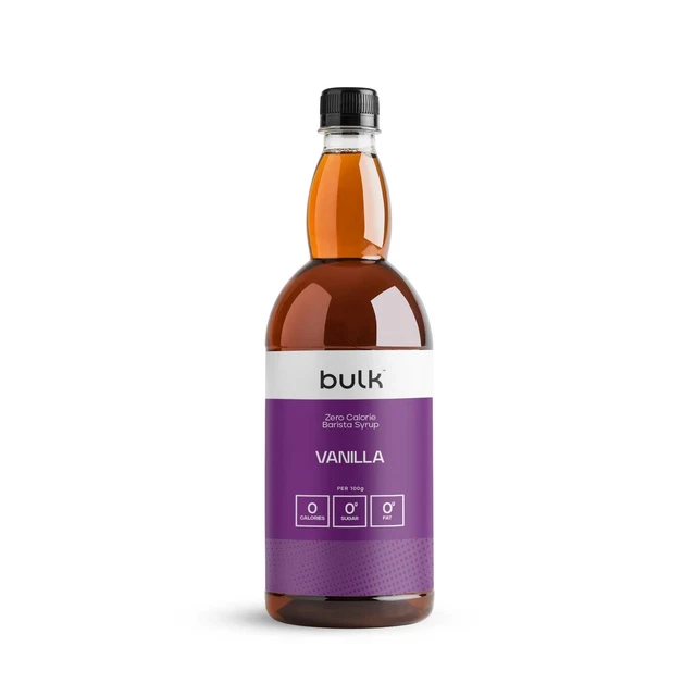 BULK ZERO CALORIE Barista Syrup, Vanilla, 1 Litre, Perfect for Protein ...