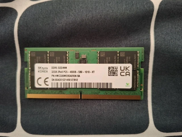SK HYNIX 32GB DDR5 SODIMM Laptop Memory RAM - PC5-4800B £208.70 ...