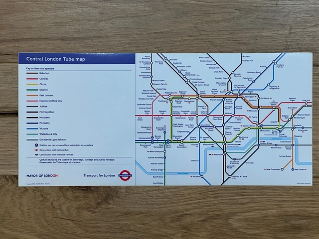 ORIGINAL TFL LONDON Underground tube map sticker 495mm x 226mm genuine ...