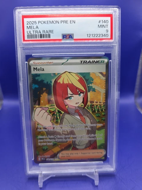 MELA PSA 9 2025 Pokemon Pre En-Prismatic Evolutions Ultra Rare #140 £13 ...