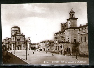 CARTOLINA CARPI (MODENA). Castello Pio di Savoia e Cattedrale. Vg.26.8. ...