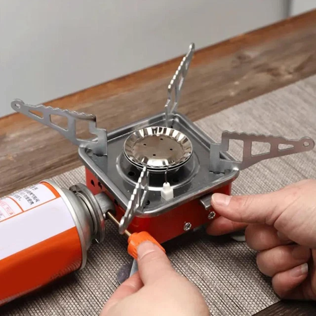 CAMPING STOVES FOLDING Outdoor Gas Stove Card Type furnace Palm Square ...