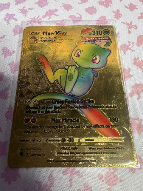 CARTA POKÈMON FAN-ART: Mew VMAX - GOLD CARD EUR 10,00 - PicClick IT