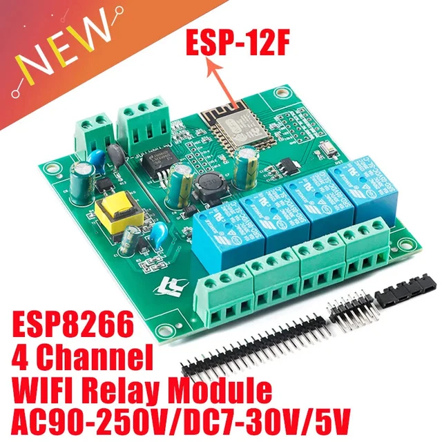 ESP8266 ESP-12F WIFI Relay Module 4 Channel Smart Home Remote Control ...