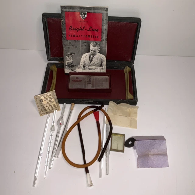 VINTAGE CLAY ADAMS Spencer Bright-Line Hemacytometer Improved Neubauer ...