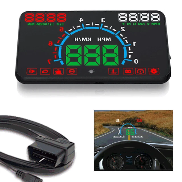 5,8 &E350 GPS OBD2 Head-Up-Display HUD Geschwindigkeitsmesser Warn-Dashboard EUR 38,09 - PicClick DE