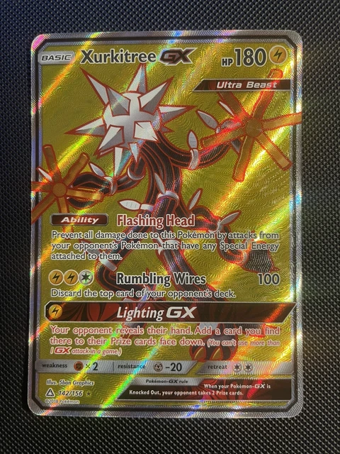 CARTA POKÉMON TCG Xurkitree GX Ultra Prisma 142/156 Holo Full Art Ultra ...