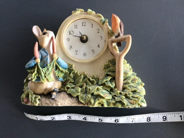 BEATRIX POTTER CERAMIC Clock By Border, Peter Rabbit In The Garden 1996 ...