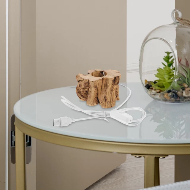 CRYSTAL BALL PEDESTAL LED Light Stand USB Tabletop Crystal Ball Holder ...