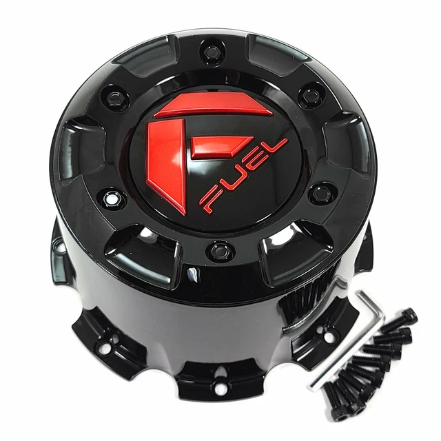 FUEL OFF-ROAD WHEELS Black Wheel Center Cap Dually/Bolt-On for 8L D436 ...