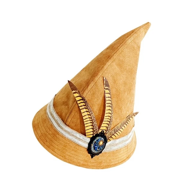 ELEGANT POINTED TOP Witch Hat Feather Detail Costume Party Photo Props ...