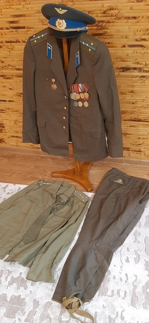 SOVIET VINTAGE MILITARY Uniform Officer Air Force Army Captain.USSR ...