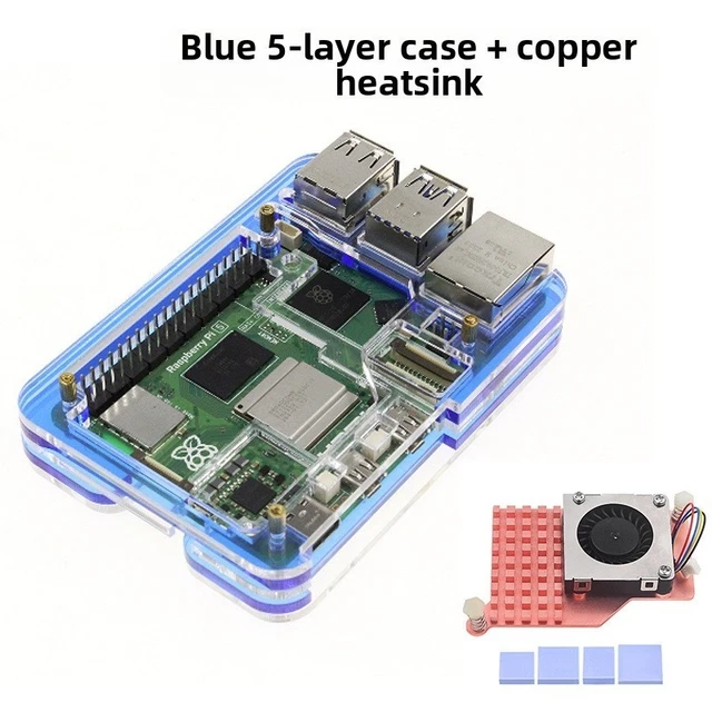 PORTABLE LIGHTWEIGHT ACRYLIC Case 5 Layers for Raspberry Pi 5 with ...