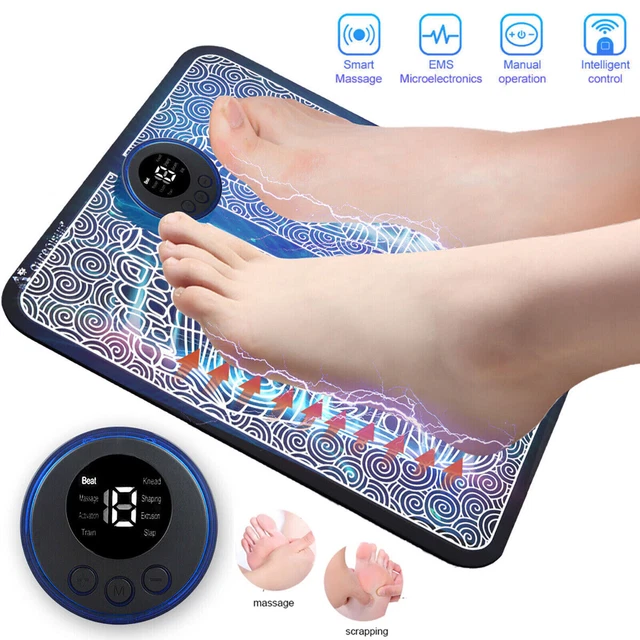 ELECTRIC EMS FOOT Massager Leg Reshaping Pad Feet Muscle Stimulator Mat ...