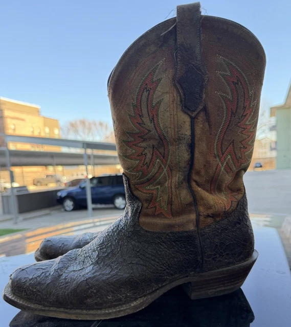 TONY LAMA BULL Shoulder Exotic Skin Western BOOTS Handmade Made In USA ...