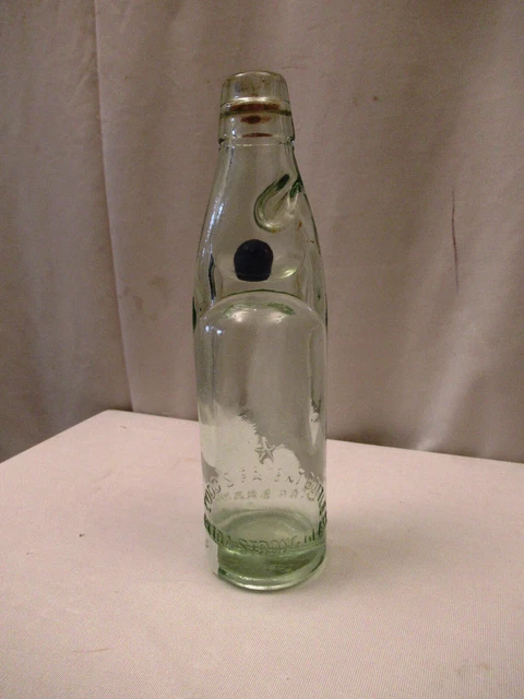 VINTAGE SODA BOTTLE Codd Neck Marble Stopper Star Brand Super Strength ...