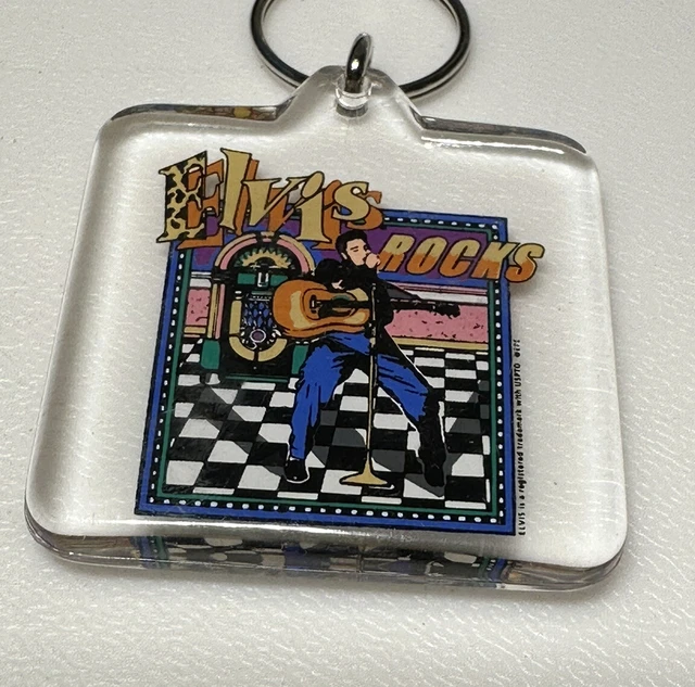 VINTAGE ELVIS PRESLEY Rock N Roll Music Singer Performer Keychain Key ...
