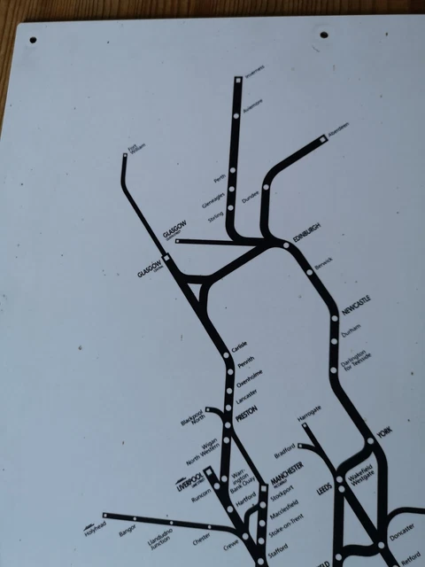 VINTAGE LARGE 1980S Railway InterCity Map Sign. Railwayana. British ...