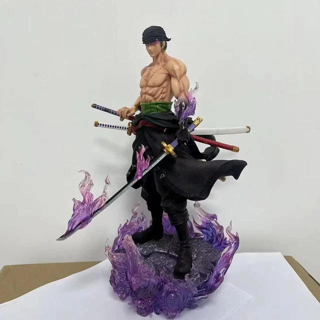 14'' ONE PIECE Roronoa Zoro Burning Demon PVC Figure Model Statue ...