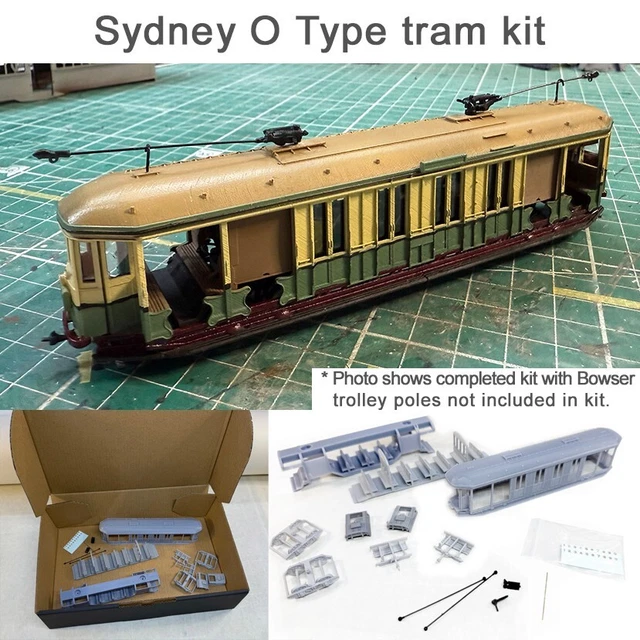 HO TRAM - 3D Printed Sydney Unpowered O Type Tram Model kit 1:87 HO ...