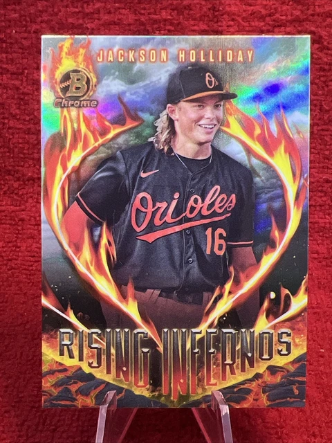 JACKSON HOLLIDAY 2024 BOWMAN RISING INFERNOS REFRATTORE ROOKIE ORIOLES ...