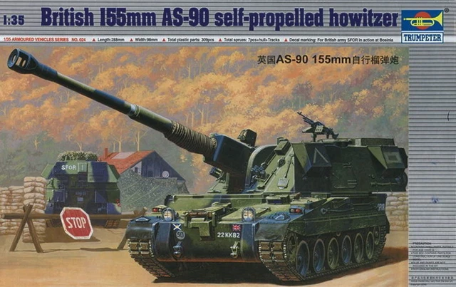 TRUMPETER 1:35 324 Britische 155 mm AS-90 Selbstfahrlafette - NEU EUR ...