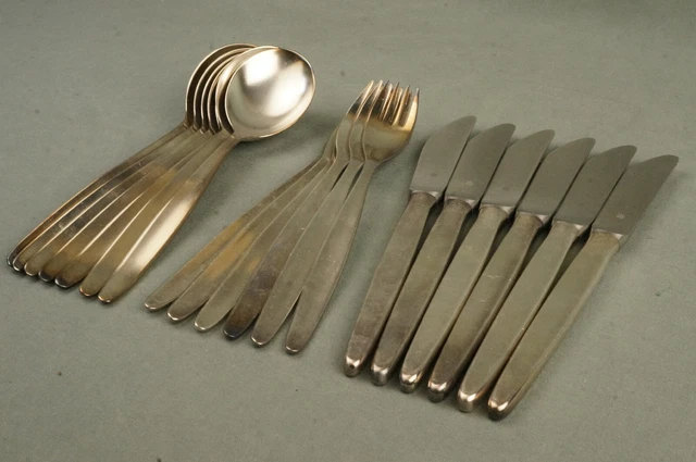 WMF 4100 STOCKHOLM Silber 90 schönes altes Besteck 6P 18tlg EUR 99,00 ...