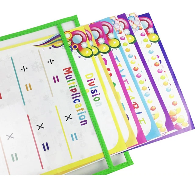 10 PCS DRY Erase Pockets Office File Reusable Clear Folders for ...