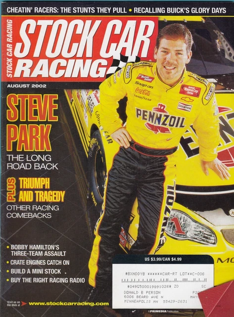 STOCK CAR RACING Magazine -- August 2002 Steve Park -- Box 504 £11.53 ...