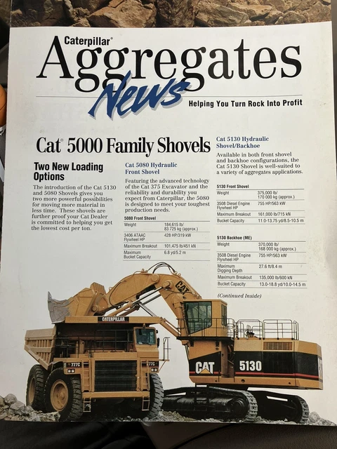 CATERPILLAR AGGREGATES SALES BROCHURE MAGAZINE MODEL 90s CONSTRUCTION ...