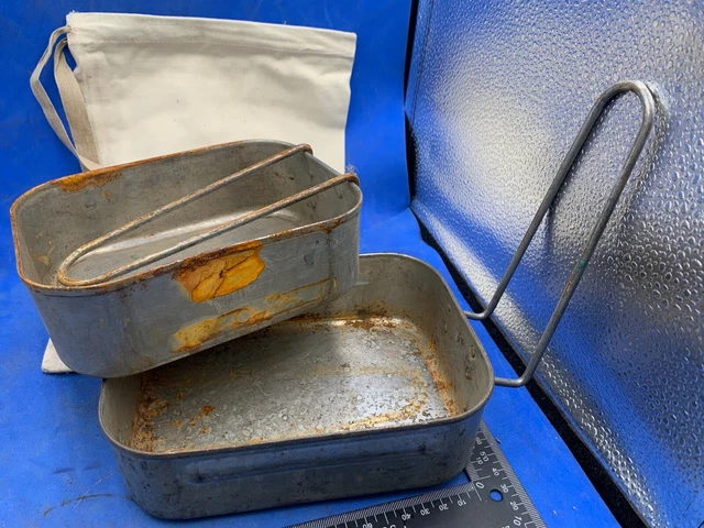 ORIGINAL BRITISH ARMY WW2 Soldiers Mess Tin Set - Complete with Bag £25 ...