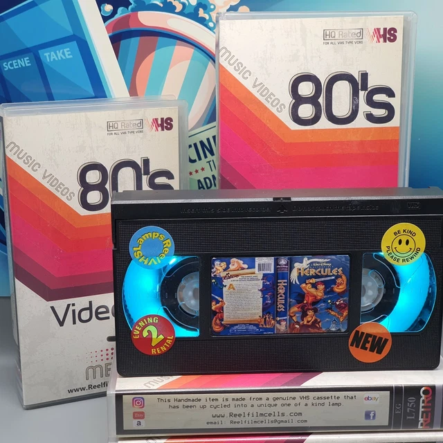 HERCULES, CLASSIC RETRO VHS Tape Night Light, table lamp stunning L@@K ...