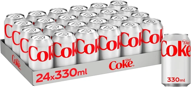 COCA-COLA 330ML DIET Coke Soft Drink Can - Pack of 24 £5.00 - PicClick UK